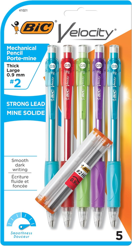 BIC Velocity Strong Lead Mechanical Pencils, with Colorful Barrel ...