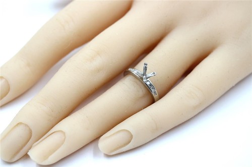 AUTHENTIC PLATINUM PRINCESS CUT DIAMOND ENGAGEMENT SEMI-MOUNT SETTING ...