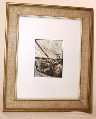 original John Mubiru African abstract expressionism The Dhows oil ...