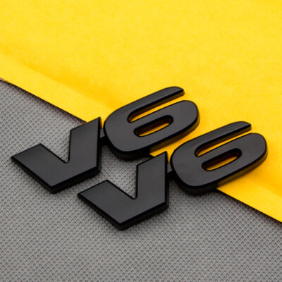 2x Matte Black Metal V6 Emblem Fender Trunk Sport Engine 4wd Badge ...