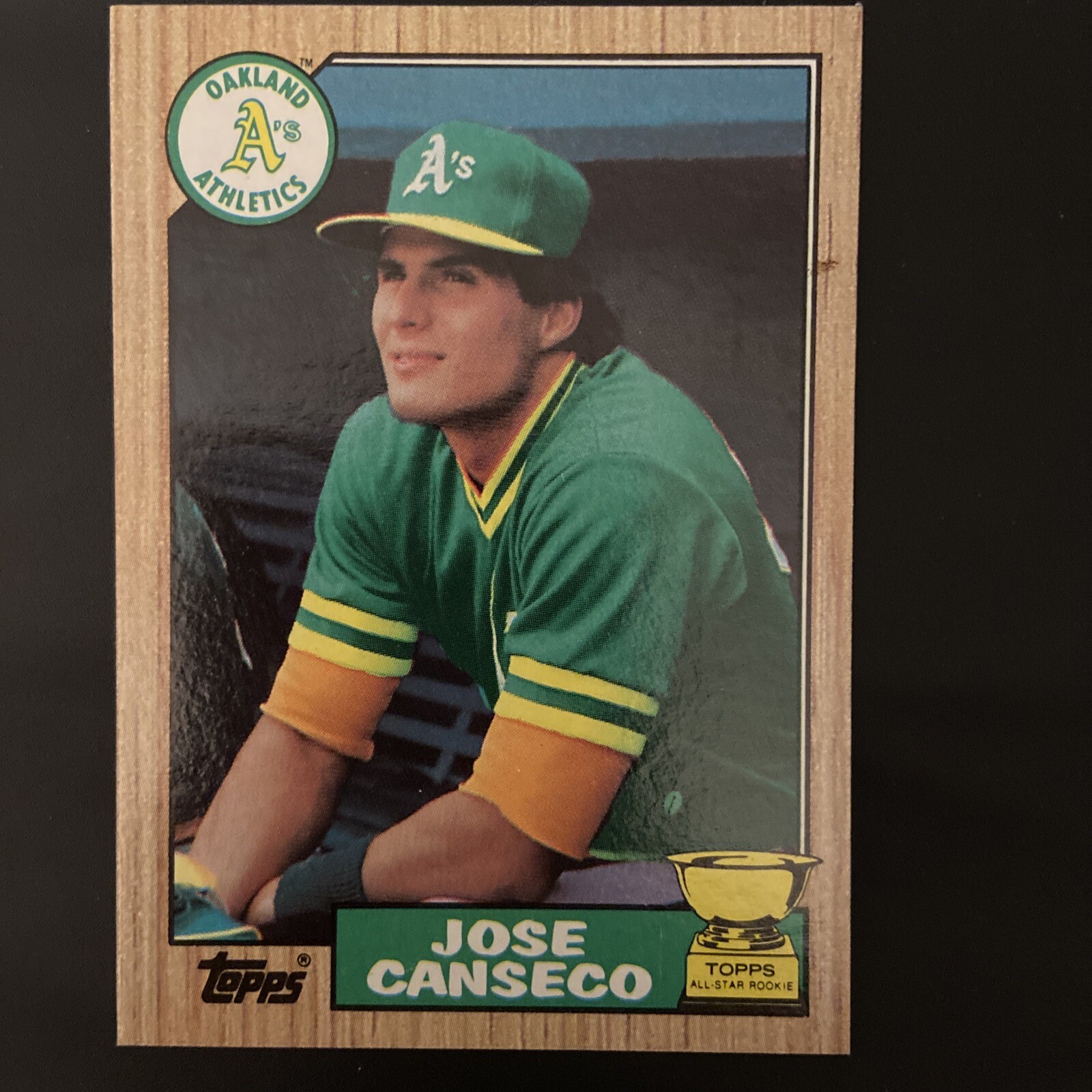 1987 Topps Jose Canseco Oakland Athletics #620 Baseball Card Error ...