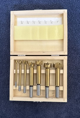 Forstner Drill Bit Set 1/4” to 1” Wood Box Light Use Drill Master 7 ...