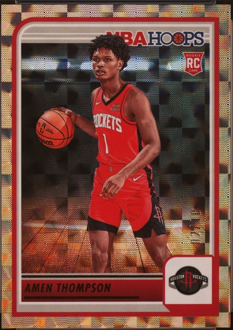 2023-24 Panini NBA Hoops - Rookies Amen Thompson #242 Hyper Gold /10 ...