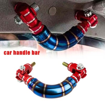 1 x JDM Titanium Blue/Red Aluminum Roll Bar Grab Interior Grip Roof ...
