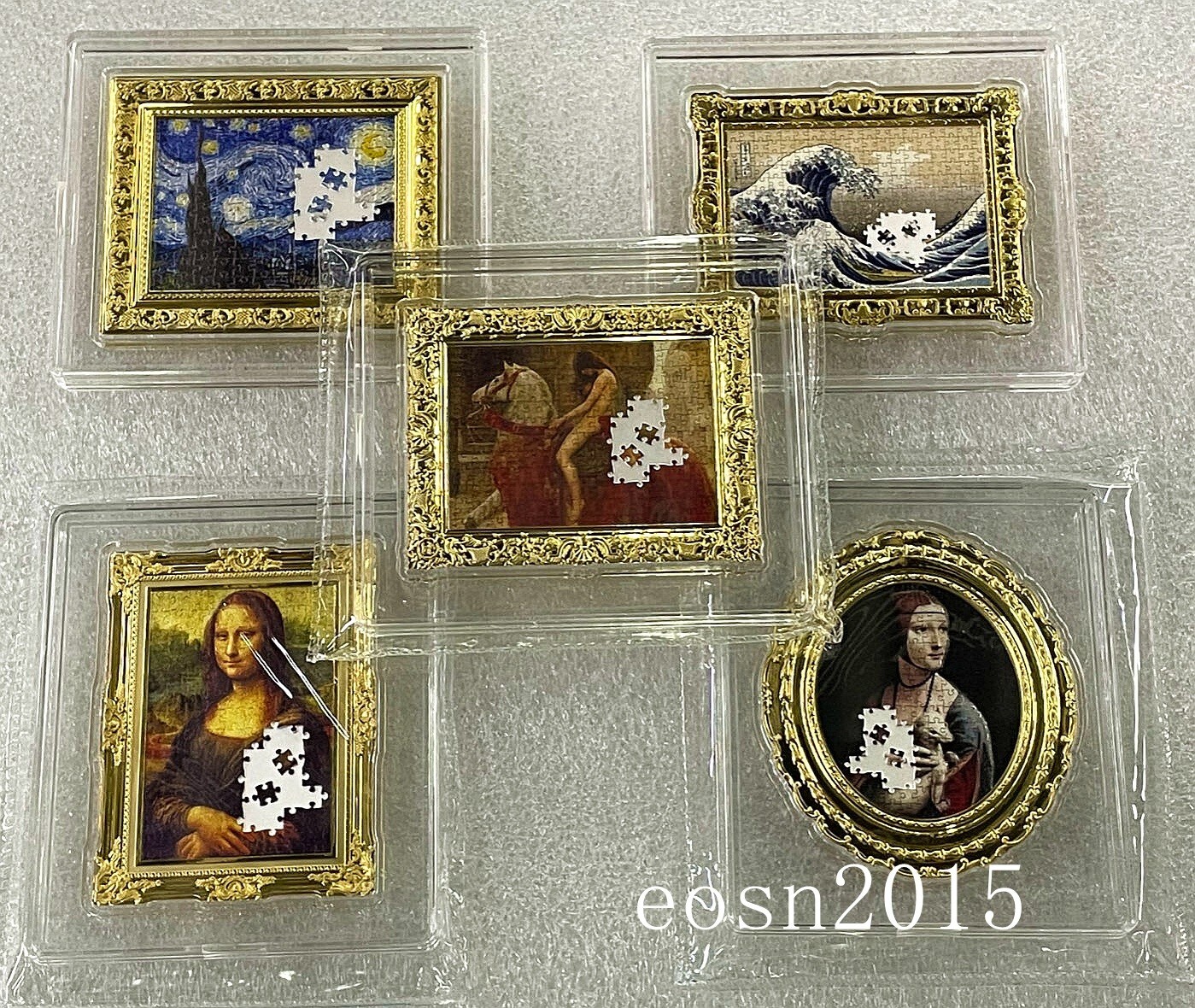 5pcs set Niue+Chad World famous painting jigsaw series silver&copper ...