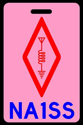 Red on Pink Amateur/HAM Radio Bag Tag - With Call Sign - Personalized ...