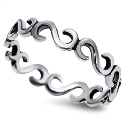 .925 Sterling Silver Letter S Link Band Fashion Ring Size 3-10 NEW | eBay