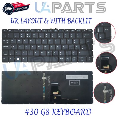 For HP ProBook 430 G8 X360 435 G7 G8 UK Layout Laptop Keyboard With ...