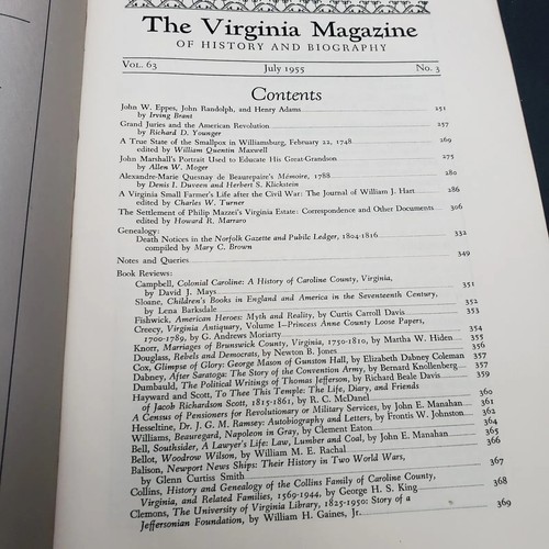 The Virginia Magazine of History and Biography Octo 1958 Vol 66 No. 4 ...
