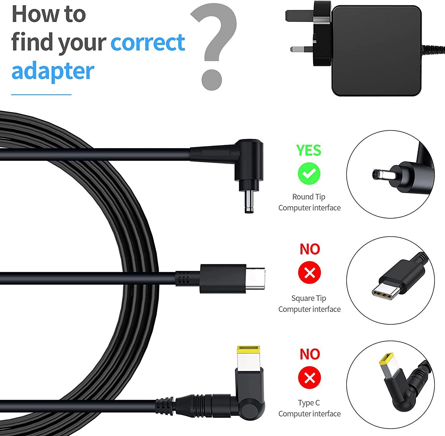 Laptop Charger for Lenovo IdeaPad 310 310S 320 320S 330 330S Power ...