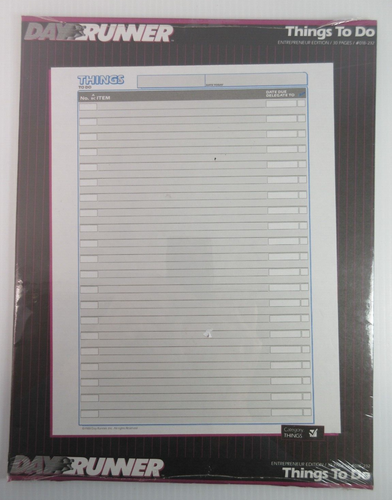 Day Runner Things to Do Pages 8 1/2 X 11 Fits 3 & 7 Ring Binders for ...