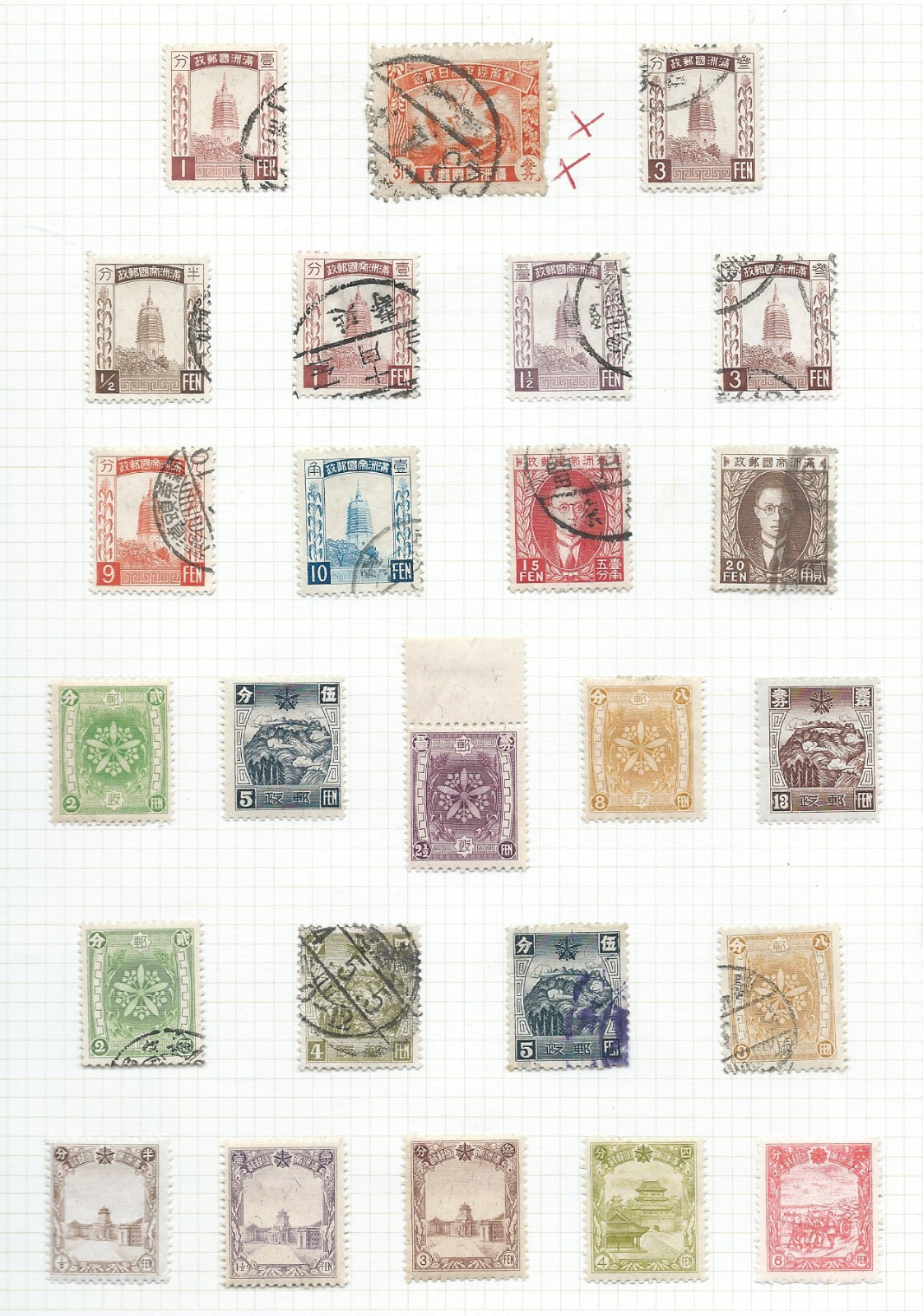 MACHUKUO CHINA JAPAN UNCHECKED LOT ON ALBUM LEAF | eBay