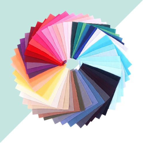50 Pcs Ensemble De Patchwork Tissu Couleur Unie Coudre Des Carrés Tissus | eBay