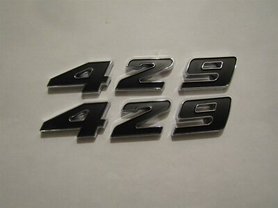 FORD 429 ENGINE ID FENDER HOOD SCOOP QUARTER PANEL TRUNK EMBLEMS FLAT ...