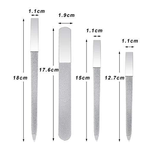 4 Pcs Metal Nail File Diamond Nail Files Stainless Steel Nail File Kit ...