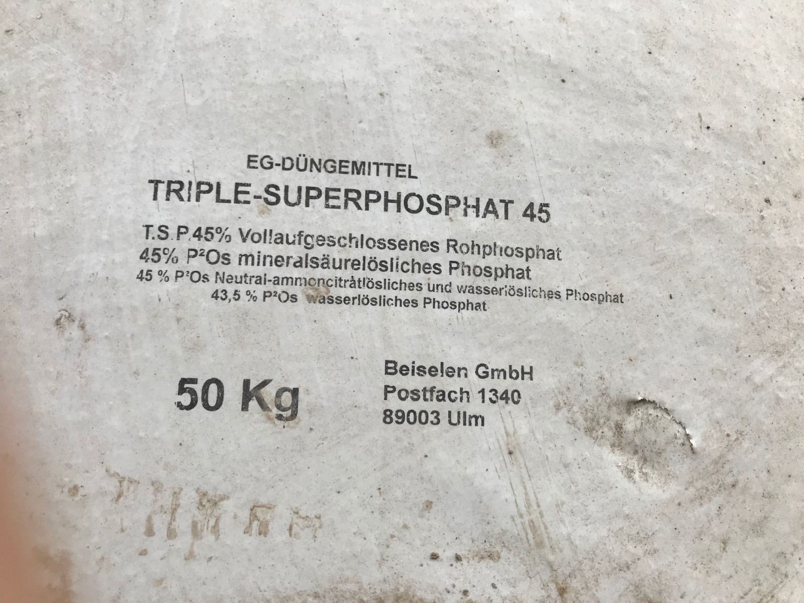 25 kg Phosphat Dünger Triple-Superphosphat TSP 46 % P2 O5 gekörnt ...
