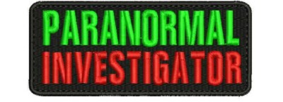 Paranormal Investigator embroidery patches 2x5 hook on back | eBay
