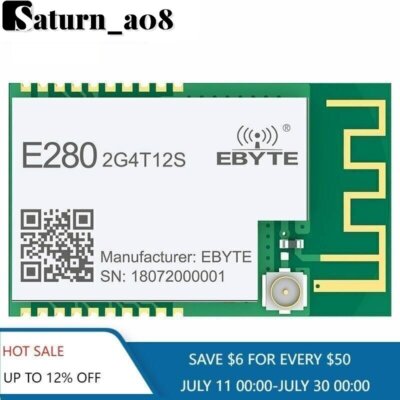 SX1280 LoRa 2.4GHz 12dBm IPEX/PCB Antenna 3km SMD UART LoRa Wireless ...
