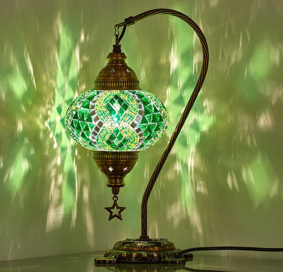 Turkish Moroccan Mosaic Bohemian Colorful Table Bedside Lamp Light ...
