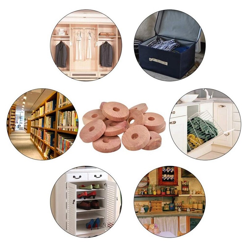 50 Pack Wood Rings for Clothes,Aromatic Blocks,for Closets and N6E5 | eBay