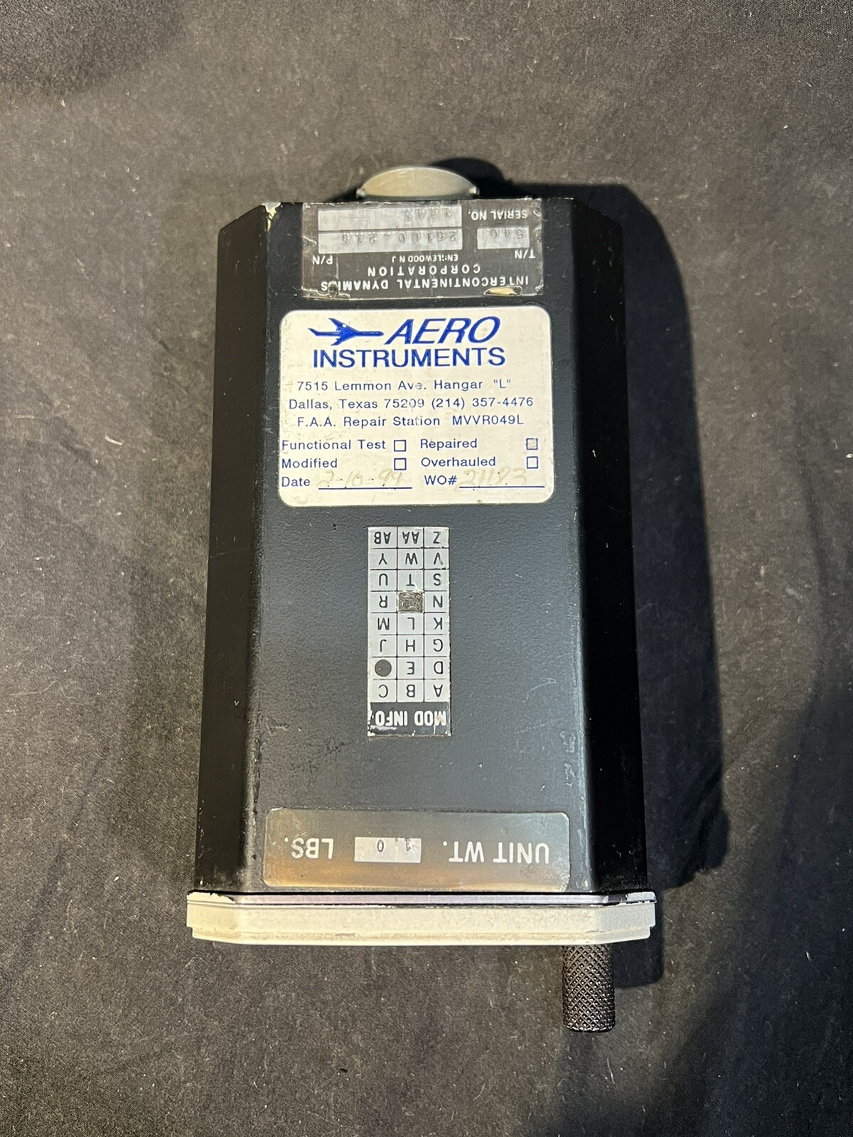 INTERCONTINENTAL DYNAMICS T/N 540 P/N 25100-215 SN 1441 AVIATION | eBay