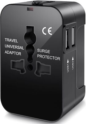 Universal Worldwide Travel Adapter,International Plug Adapter Black | eBay