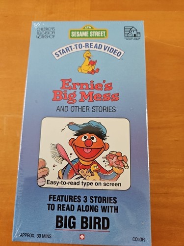 Sesame Street Ernie's Big Mess (VHS Tape 1987) NEW Sealed Start To Read ...