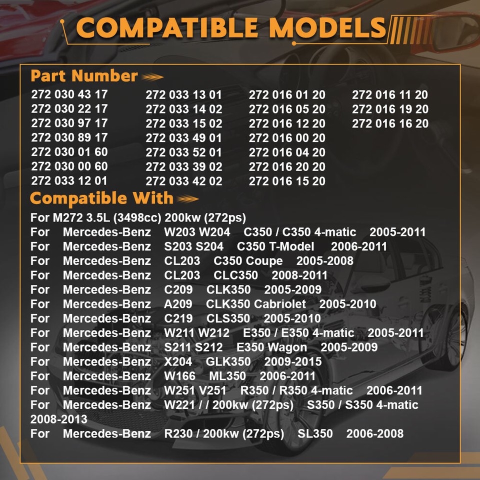 M272 Engine Overhaul Rebuild Kit STD For Mercedes-Benz C350 W204 W211 ...