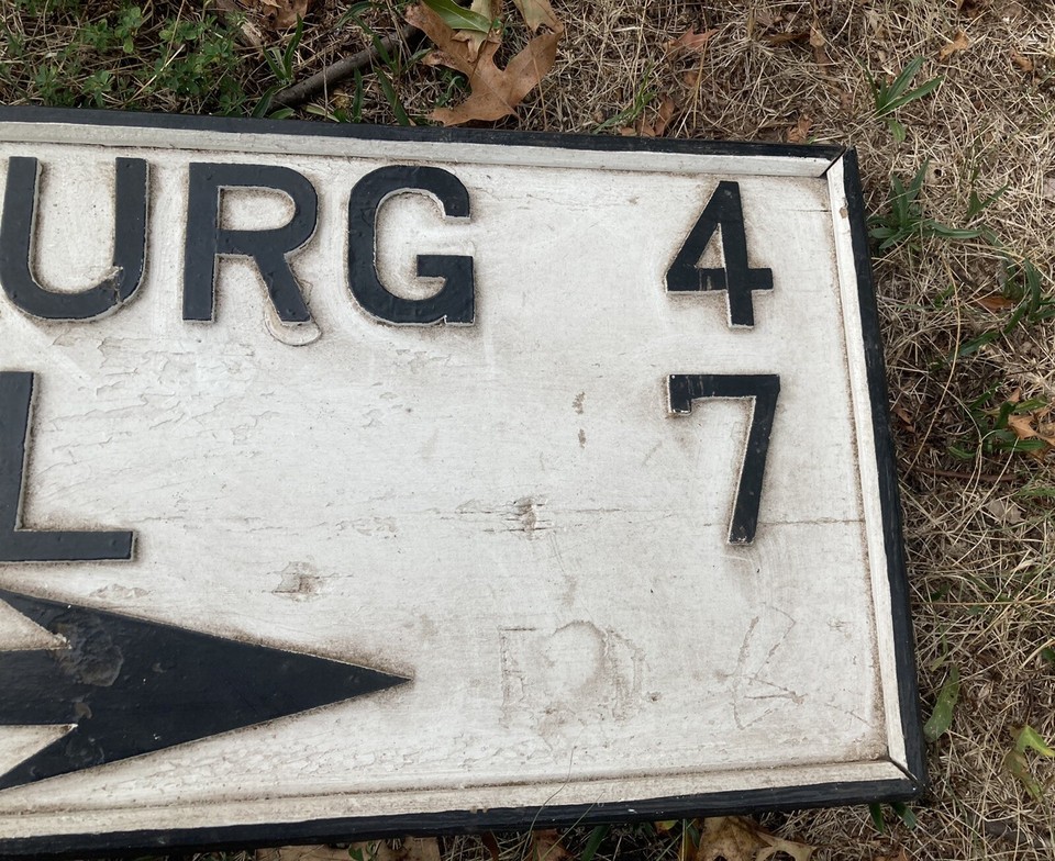 Vintage Original 1920s 1930s NJ Wood Highway Sign Blawenburg Hopewell ...