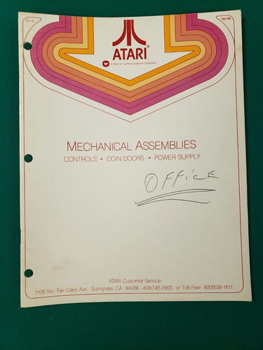 Atari Machanical Assemblies Arcade Manual (SEE PHOTOS) | eBay