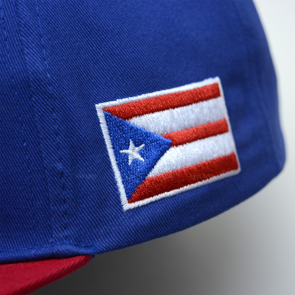 Puerto Rico Baseball Hat PR Flag 3D Embroidered Snapback WBC Cap Blue ...