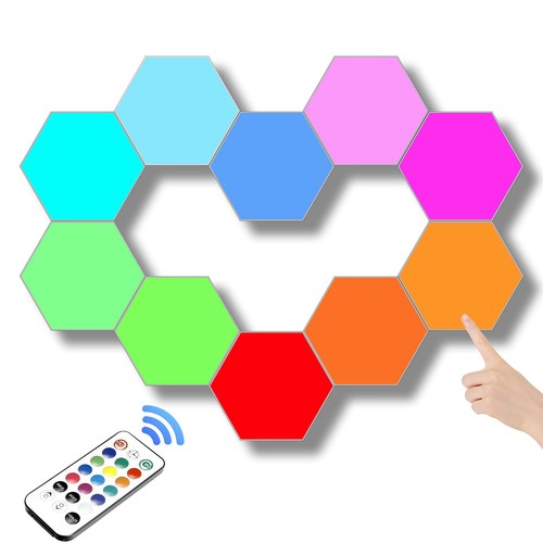 Remote Control Hexagon Wall Light,Smart Wall-Mounted Touch-Sensitive DIY Geom... | eBay