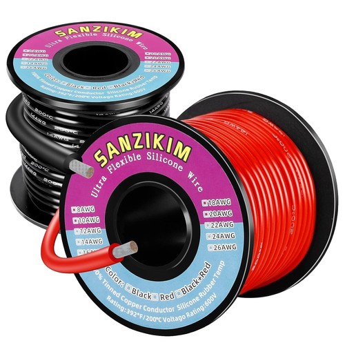 22 AWG Wire Cables- 22 Gauge 22 awg/0.3mm²-(200ft Black+200ft Red ...