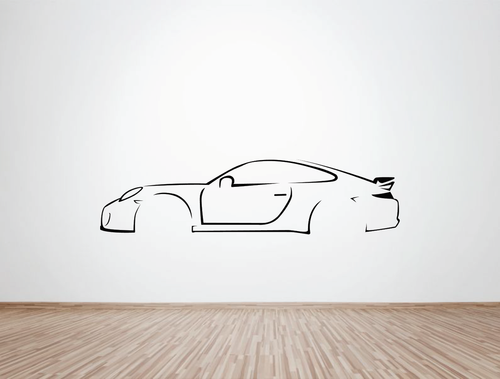 Porsche 911 Turbo 997 style outline wall art decal Graphic sticker ...