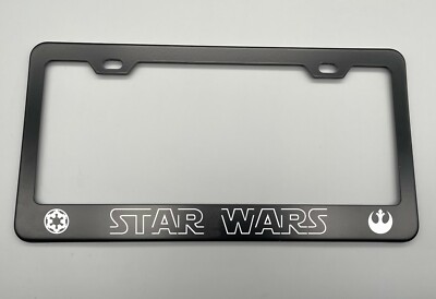 laser engraved Star Wars BLACK Stainless Steel License Plate Frame | eBay