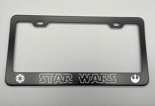 laser engraved Star Wars BLACK Stainless Steel License Plate Frame | eBay