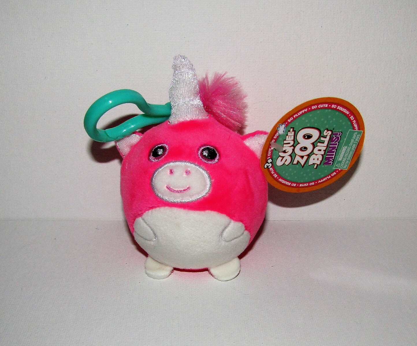 SQUEE-ZOO-BALLS MINI CLIP ON PLUSH SINGLE PINK UNICORN NEW | eBay