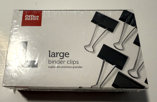 Office Depot Brand Binder Clips, Large, Black, Box Of 12 735854027032| eBay