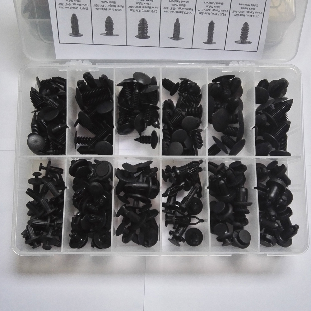 192pcs 12 Sizes Car Body Push Pin Rivet Fastener Assortment Moulding ...