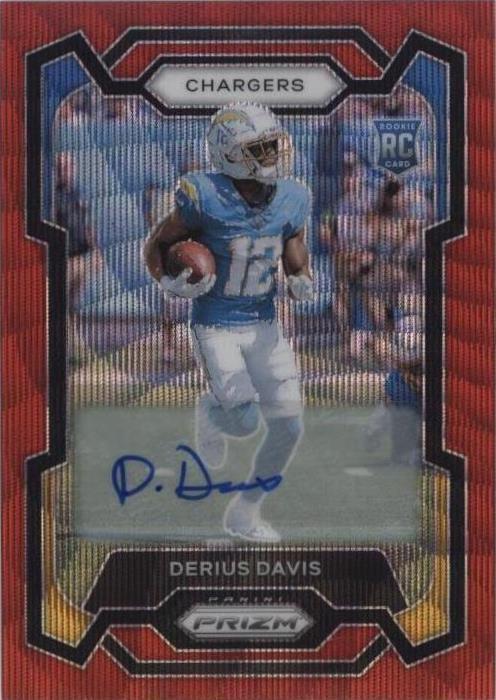 2023 Panini Prizm - Rookies Derius Davis #351 Red Wave Prizm Autographs ...