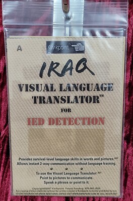 NEW Vintage 2006 US Army Iraq War Era Visual Language Translator IED ...