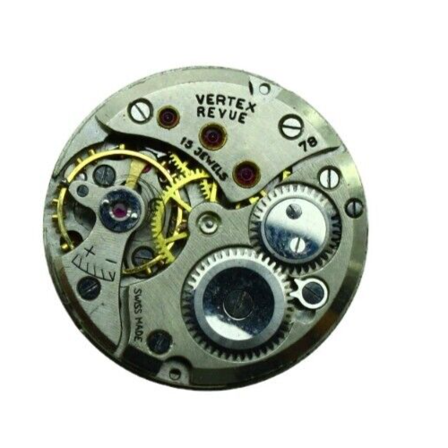 Vertex Revue Model 78 Swiss Watch Movement 15 J Size 8.75''' = 19.75 mm ...