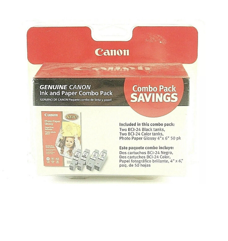 4 Pack Canon BCI-24 Black Color Ink Tank PIXMA S200 S300 i250 i320 i450 ...