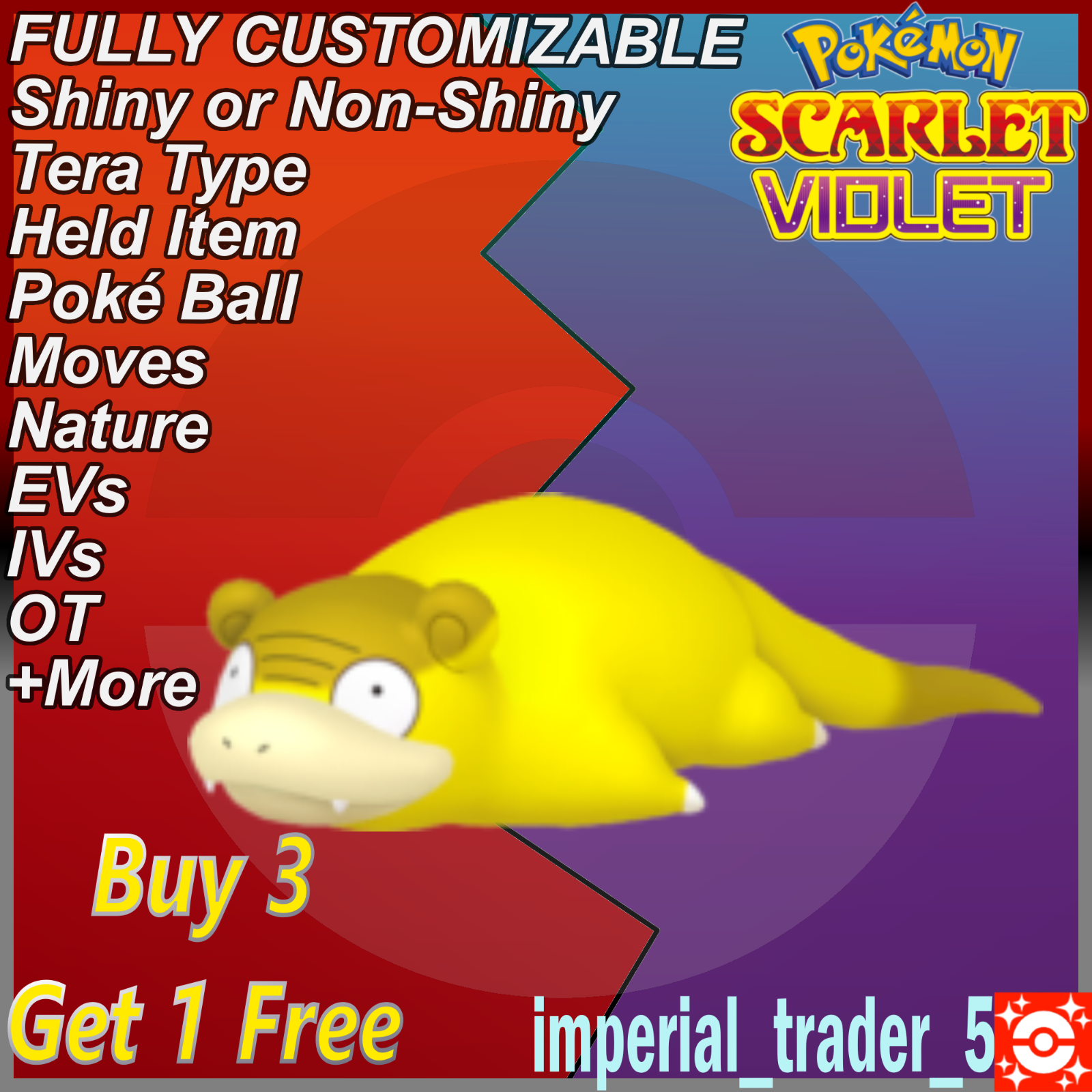 Pokémon Scarlet and Violet Shiny Galarian Slowpoke W/ Best 6IV ...