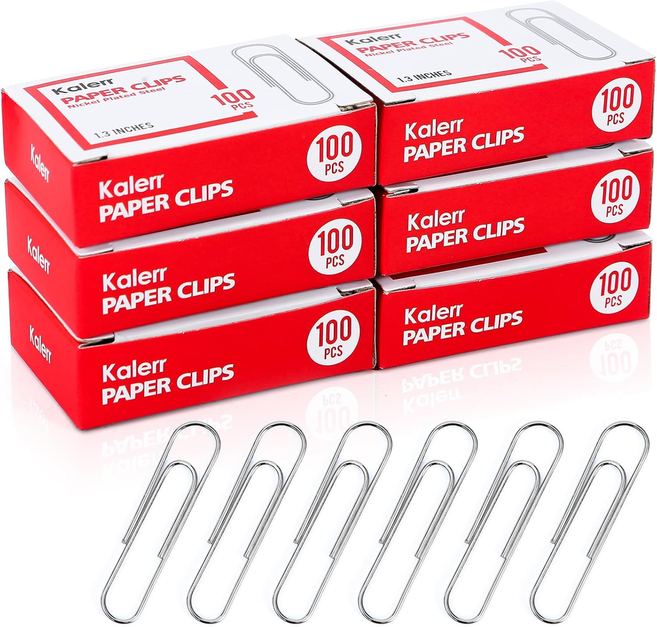 Paper Clips, 600 Pcs Paperclips (6 Boxes of 100 Each), Premium Paper ...