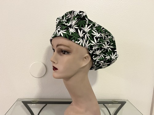 Unisex Bouffant Scrub Cap Surgical Hat Medical Cap Weed Marijuana ...