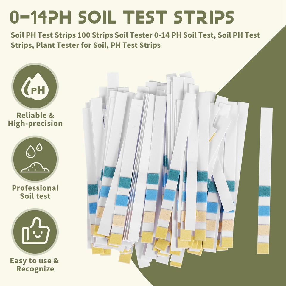 Soil Test Strips 100 Strips Soil Tester 0-14 Soil Test, Soil Test ...