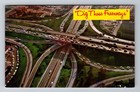 Los Angeles CA-California, Aerial Freeway Interchange, Antique Vintage ...