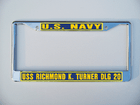 USS RICHMOND K TURNER CG 20 DLG 20 License Plate Frame USN Military U S Navy | eBay