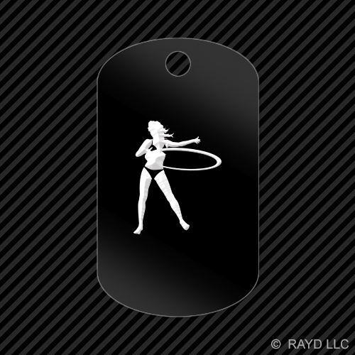 Hula Hoop Girl Keychain GI dog tag engraved many colors beach sexy | eBay